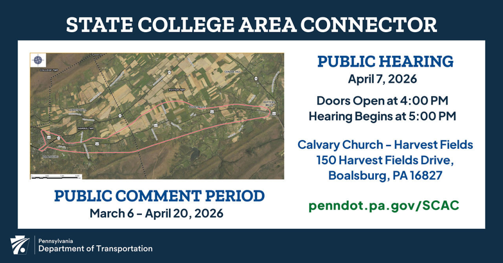 Public Hearing Set for State College Area Connector Project - April 7th ...